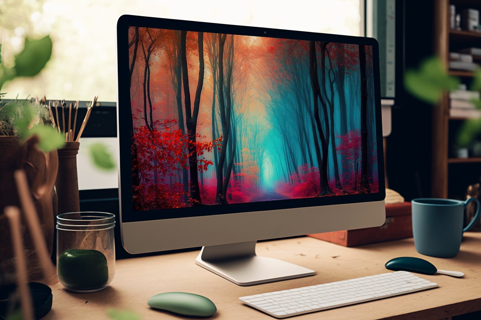 Ethereal Forest Desktop Wallpaper 12 Digital Download Backgrounds ...