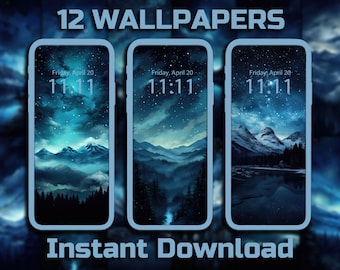 Starry Night Sky Phone Wallpaper Lock Screen iPhone & - Etsy