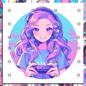 Anime Girl Gamer 20 Digital Download Gaming Profile Logos, High ...