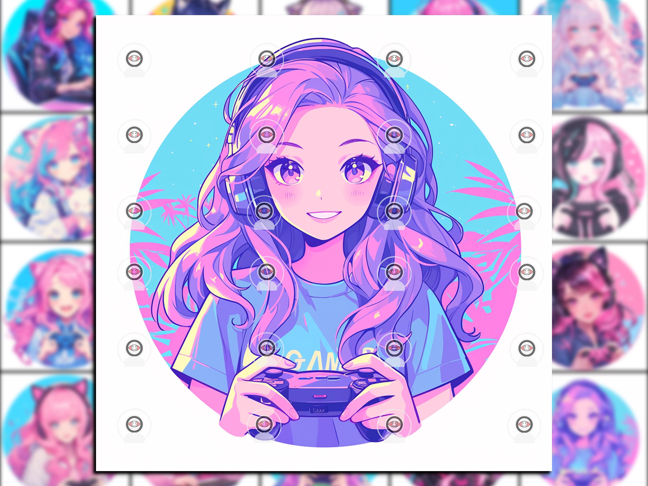 Anime Girl Gamer 20 Digital Download Gaming Profile Logos, High ...