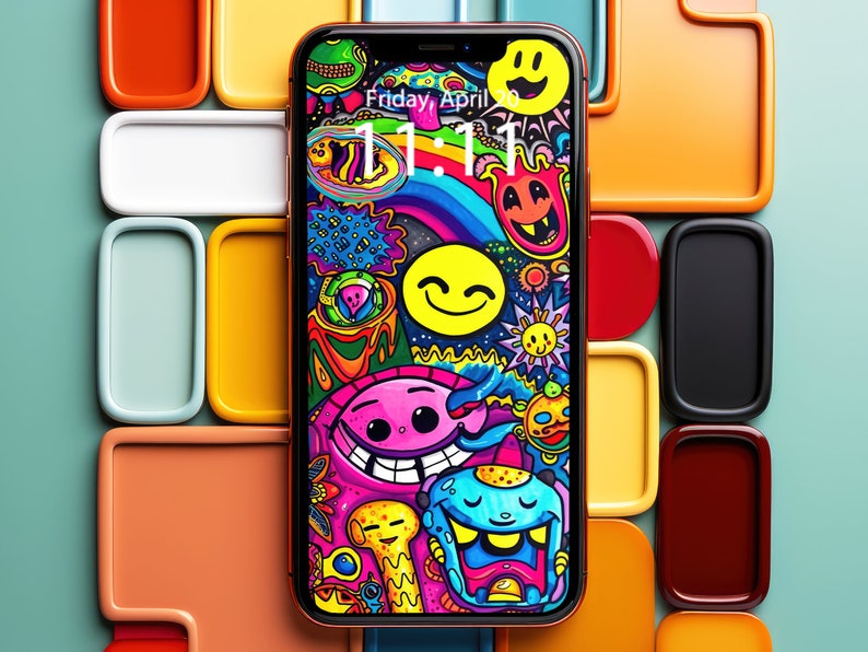 Trippy Smiley Toon Wallpaper 16 Digital Download Backgrounds ...
