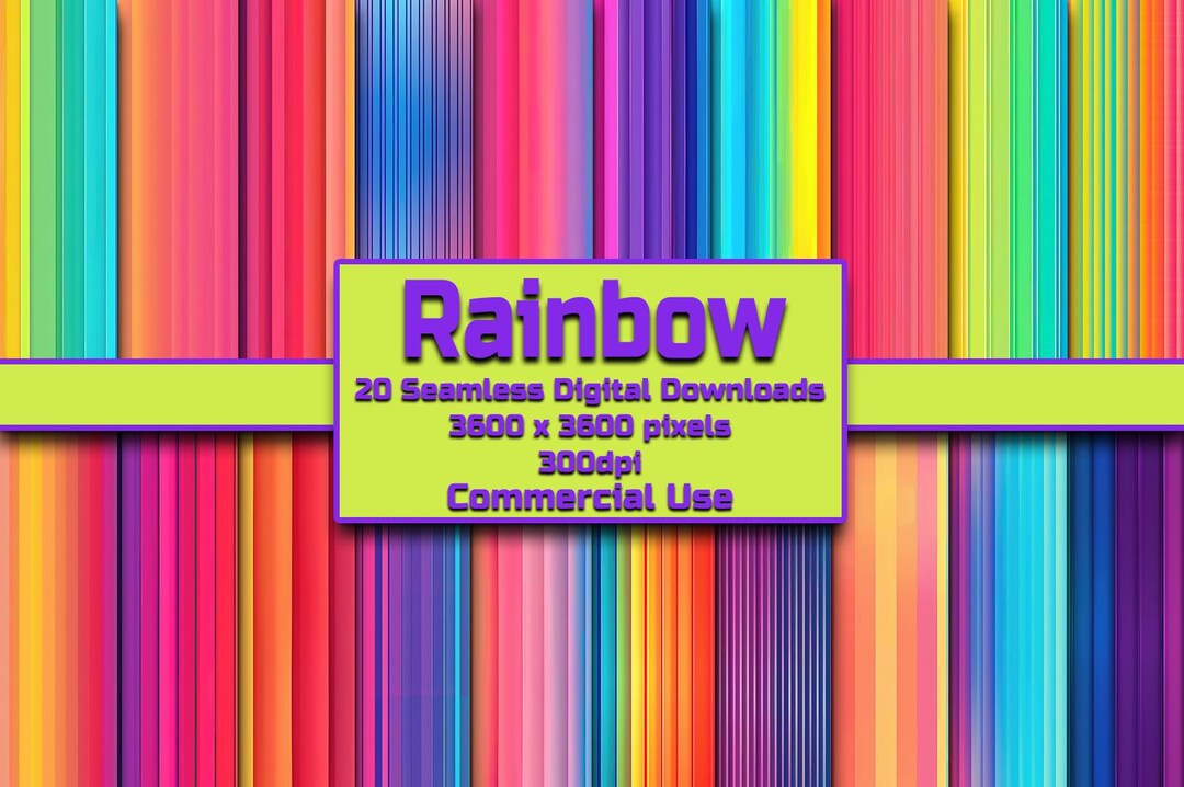 Rainbow Gradient Seamless Pattern Digital Download Tile Background ...