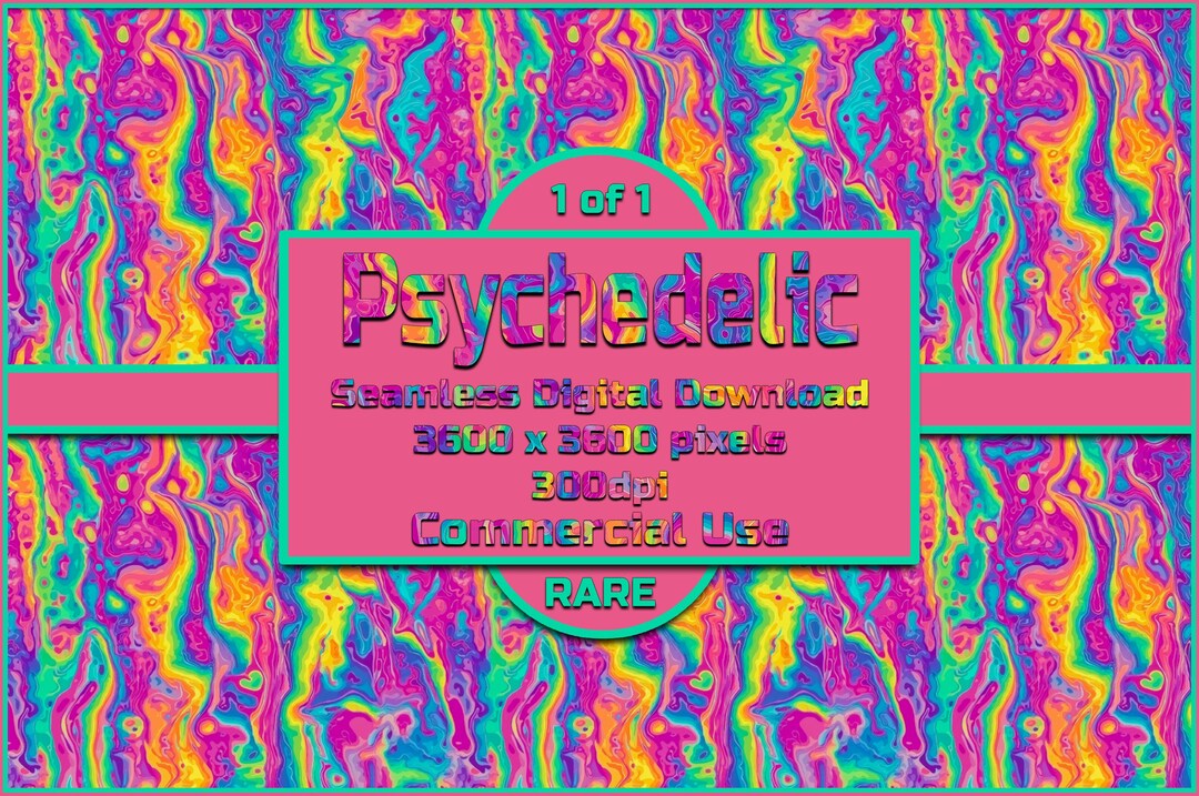 Psychedelic Seamless Pattern Digital Download Tile Background Trippy ...