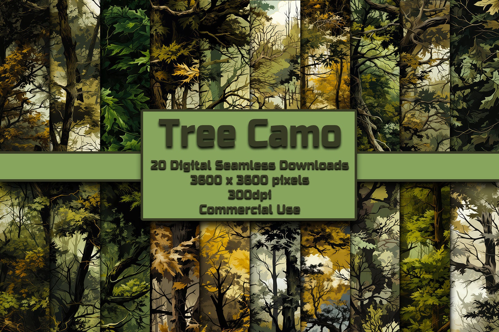 Tree Camo Seamless Pattern Digital Download Tile Background Camouflage ...