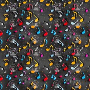 Musical Notes Seamless Pattern Digital Download Tile Background Music ...