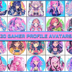 Anime Girl Gamer 20 Digital Download Gaming Profile Logos, High ...