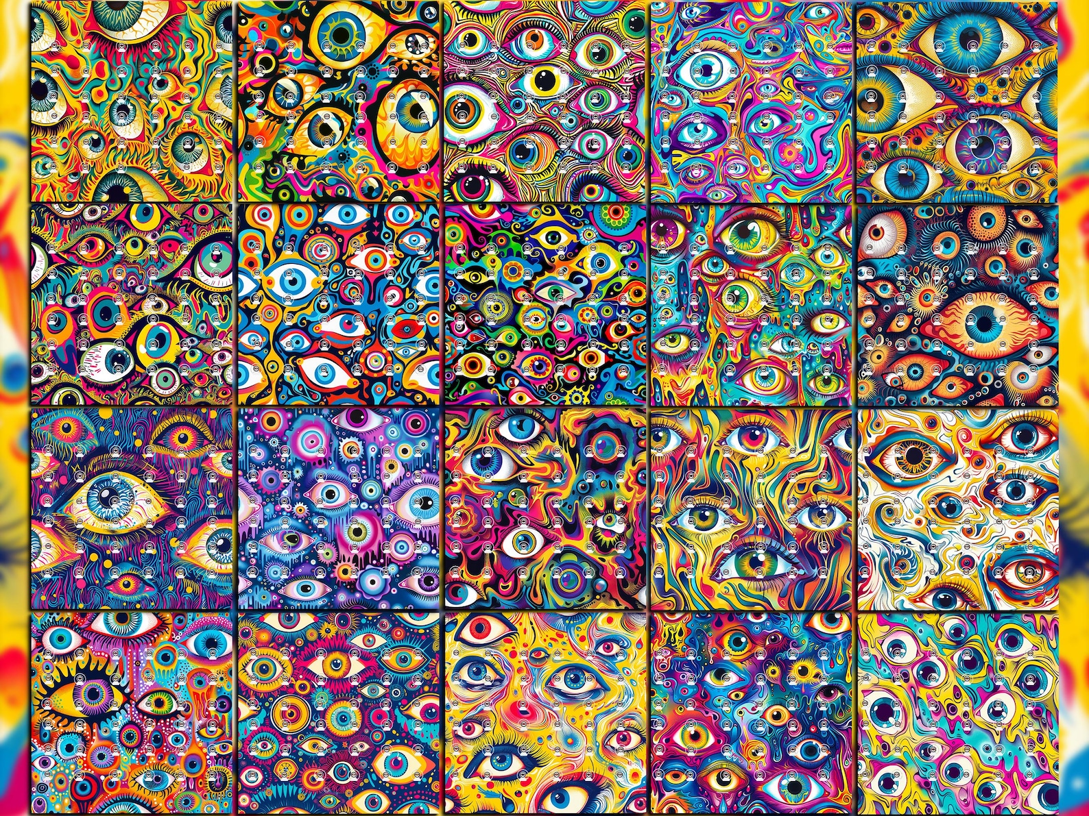 Trippy Eye Seamless Pattern Digital Download Tile Background ...