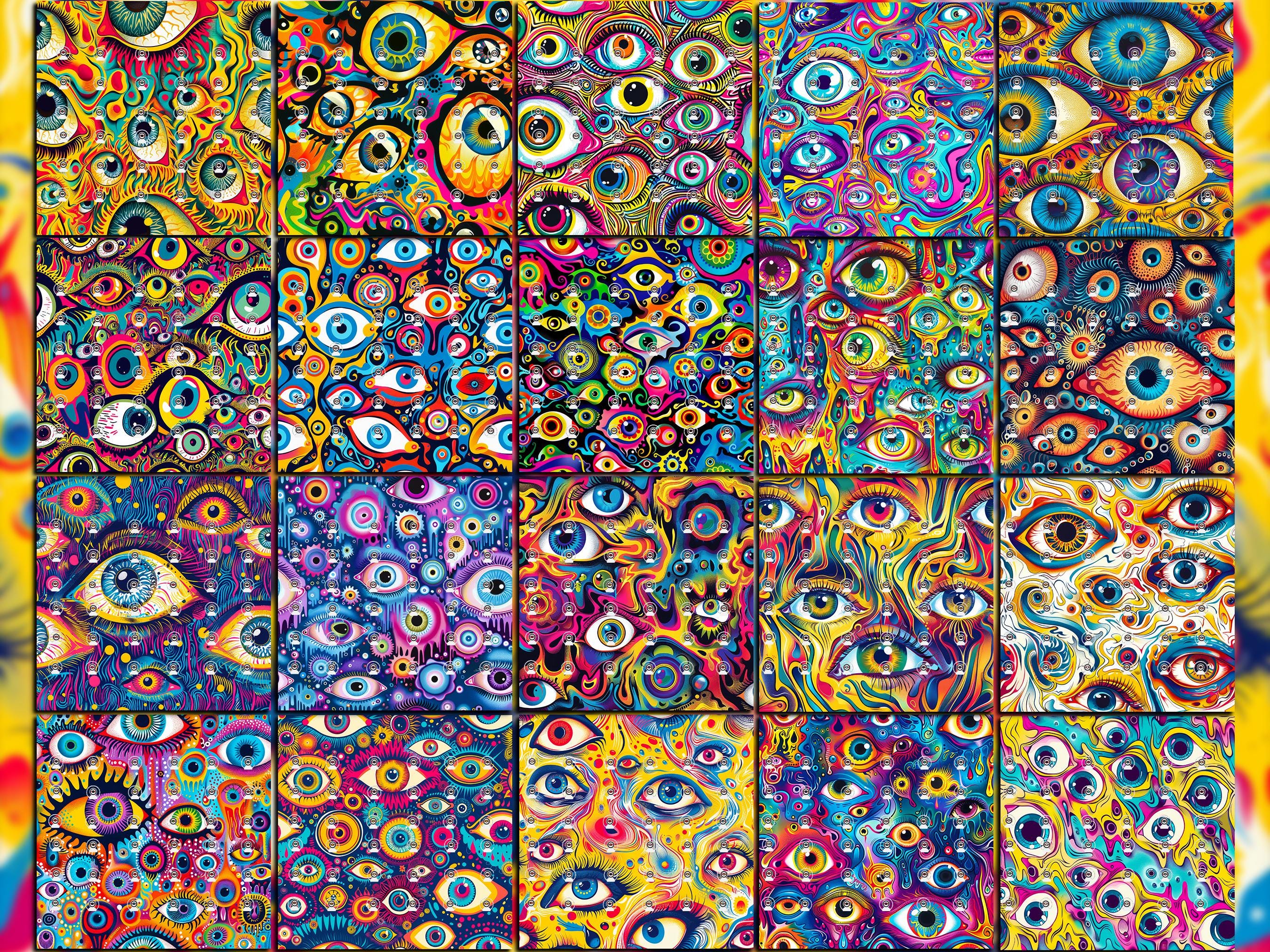 Trippy Eye Seamless Pattern Digital Download Tile Background ...