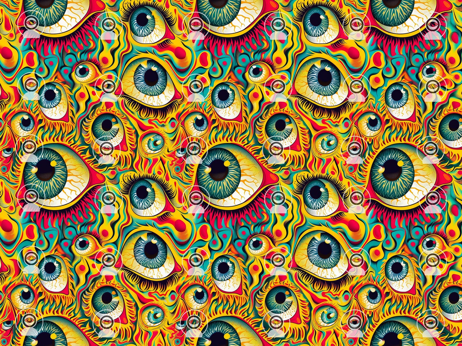 Trippy Eye Seamless Pattern Digital Download Tile Background ...