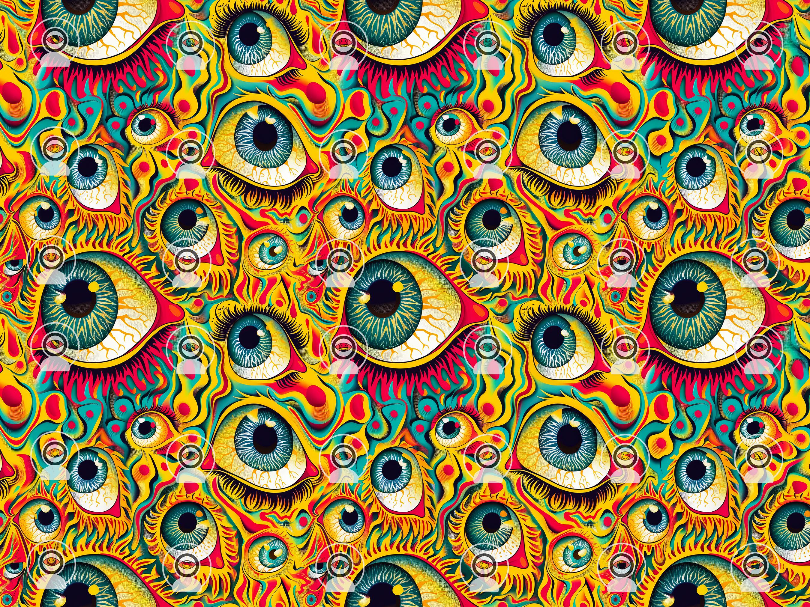 Trippy Eye Seamless Pattern Digital Download Tile Background ...