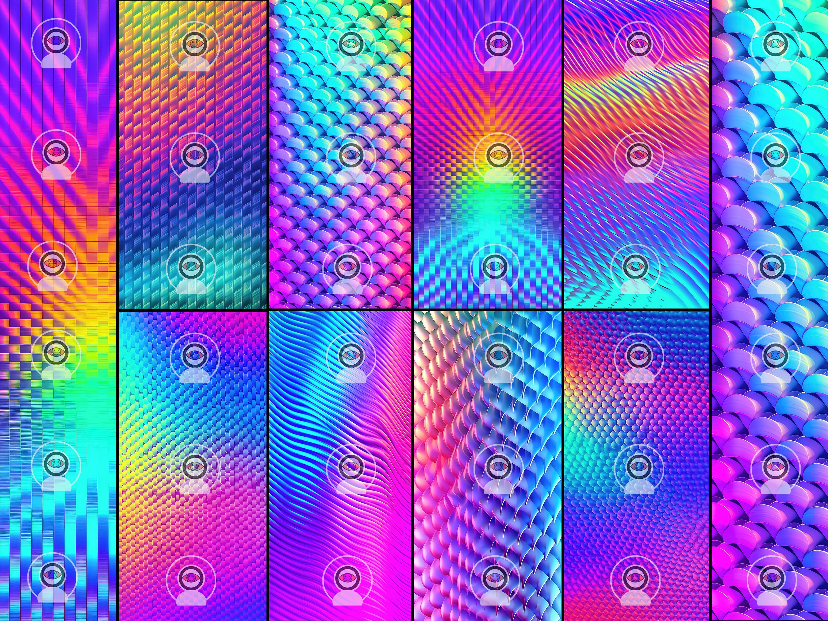 Trippy Gradient Prism Phone Wallpaper 8 Digital Download Backgrounds ...