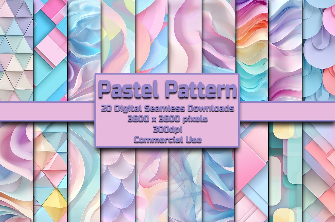 Pastel Design Patterns Digital Download Tile Background Soft Color ...