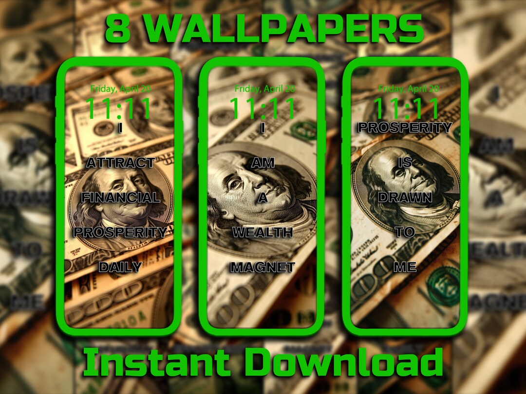 Money Affirmation Phone Wallpaper 8 Digital Download Backgrounds ...