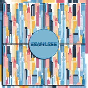 NYC Skyline Seamless Pattern Digital Download Tile Background Printable ...