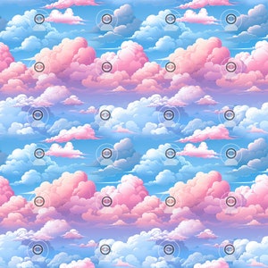 Pastel Clouds Seamless Pattern Digital Download Tile Background Pastel ...