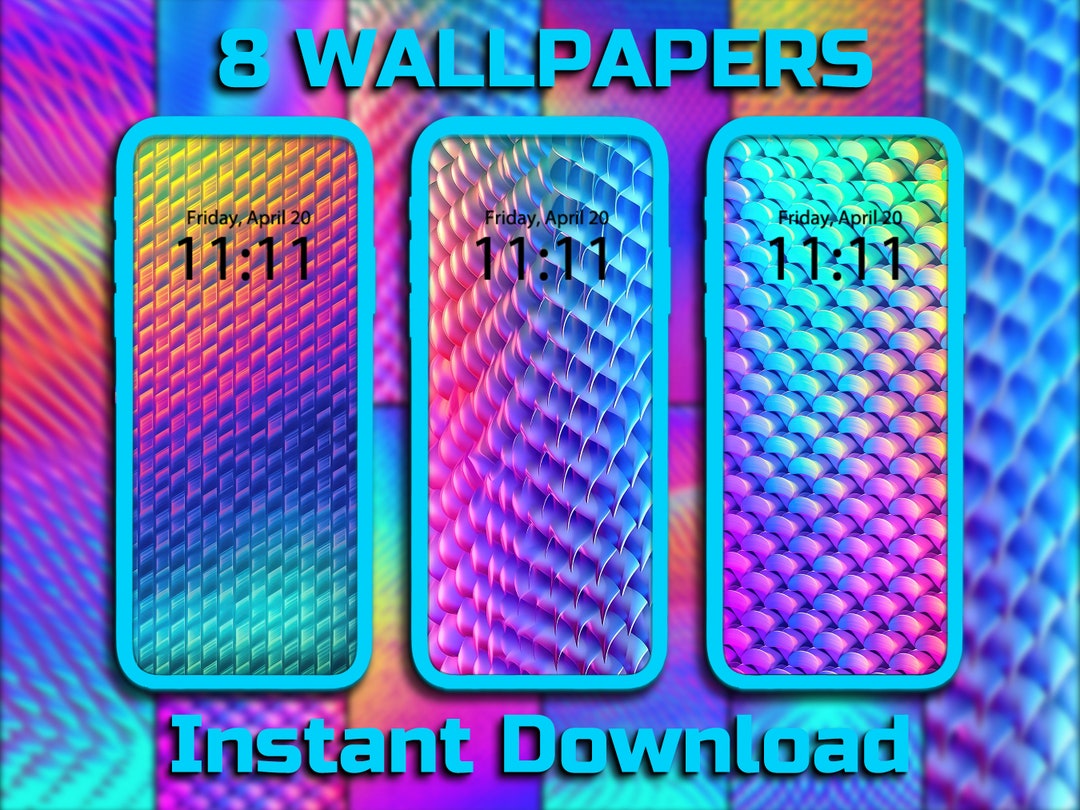 Trippy Gradient Prism Phone Wallpaper 8 Digital Download Backgrounds ...