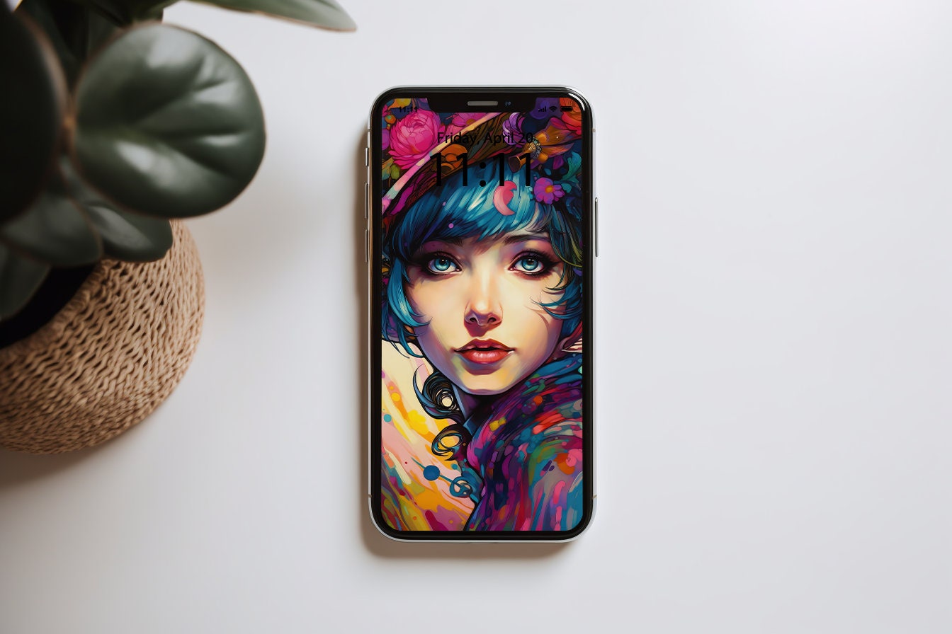 Vintage Pin-up Girl Phone Wallpaper 8 Digital Download Backgrounds ...