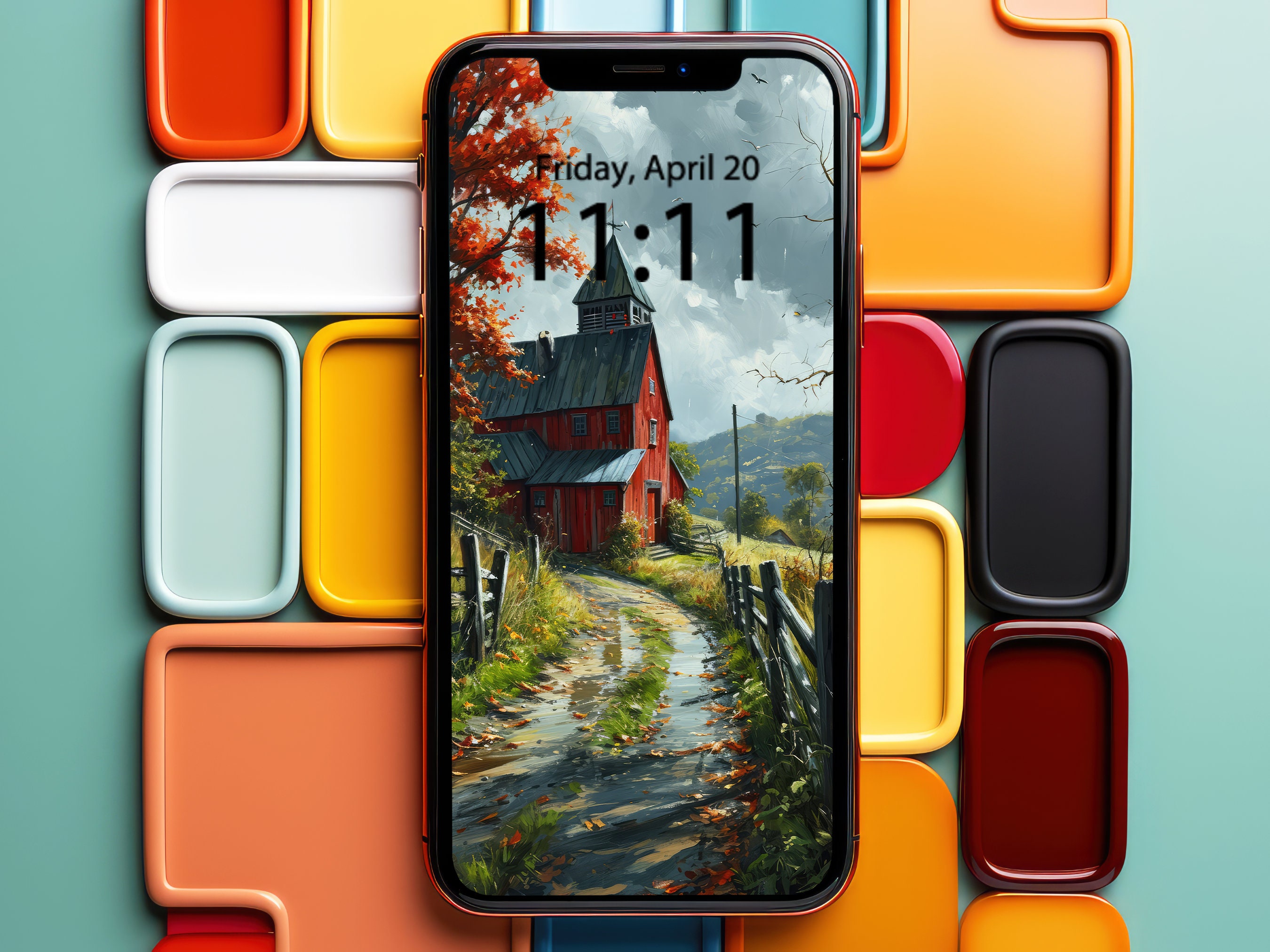 Rustic Farmhouse Phone Wallpaper 8 Digital Download Backgrounds Country ...