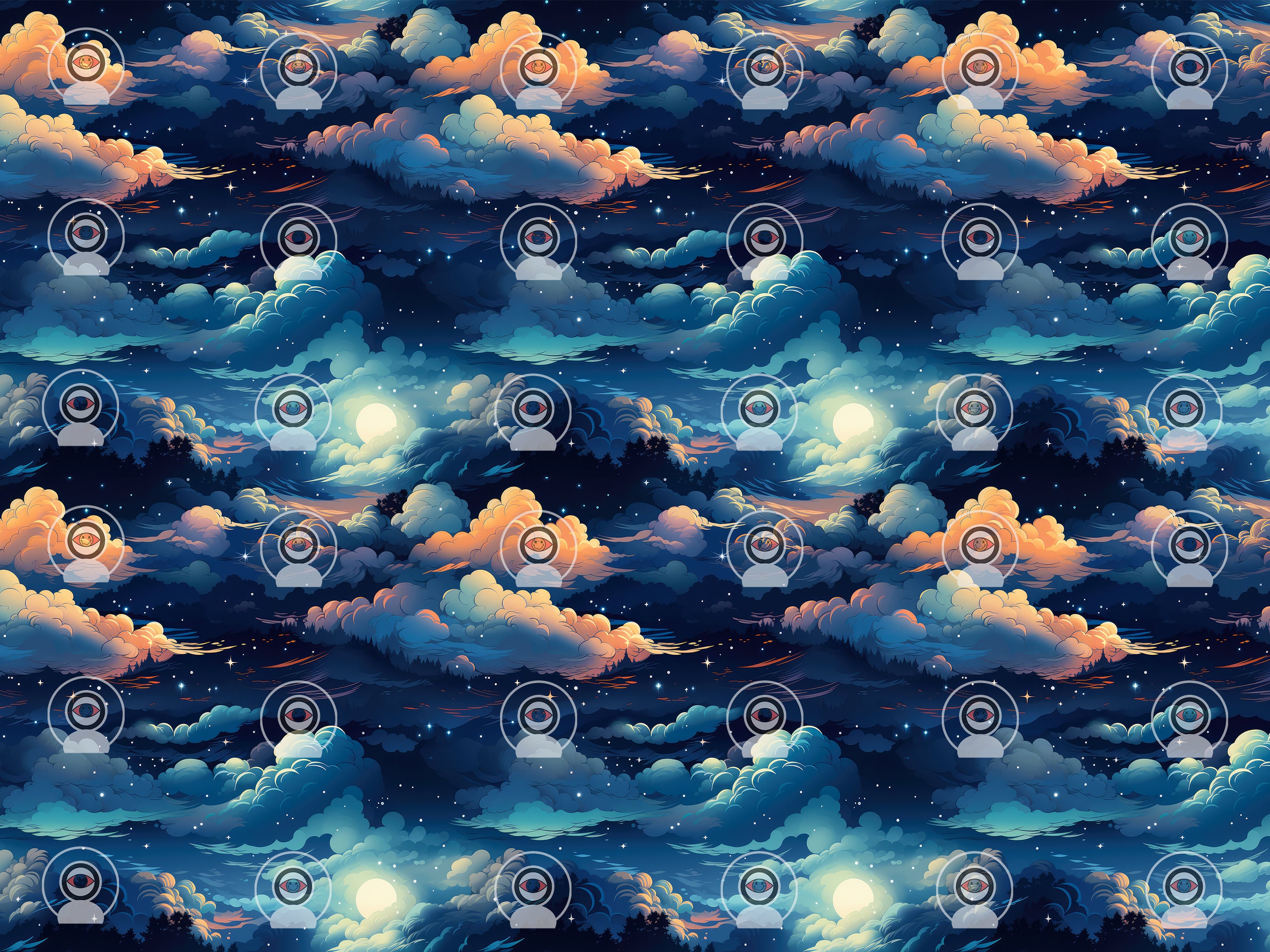 Aesthetic Night Sky Seamless Pattern Digital Download Starry Night Tile ...