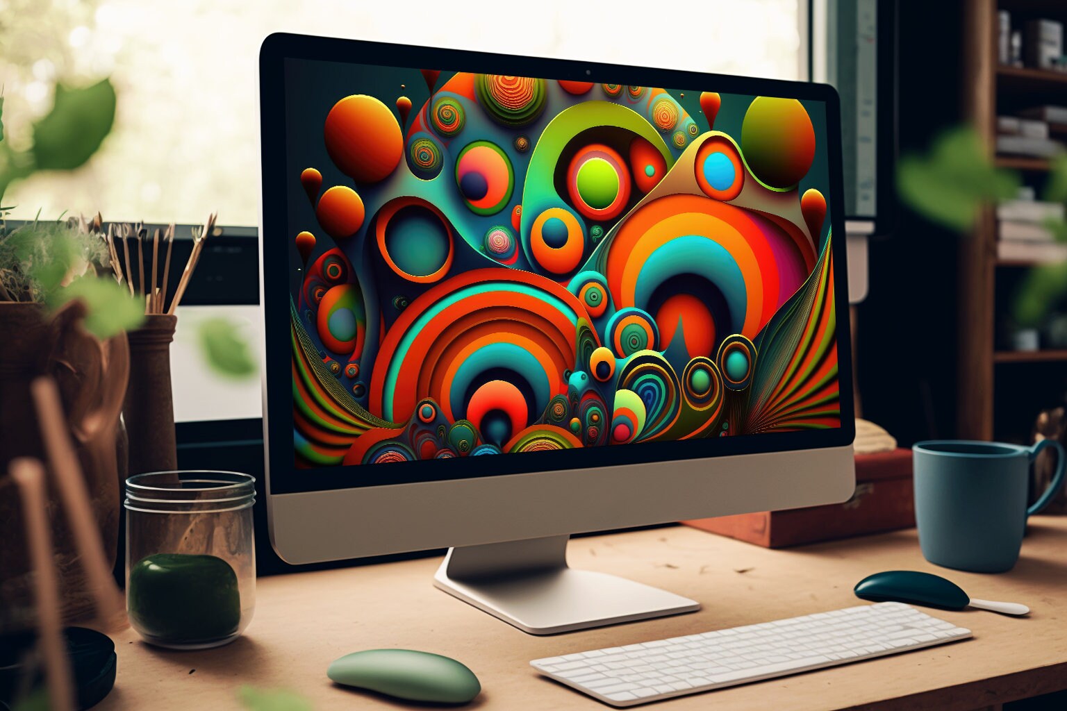 Trippy Desktop Background 8 Digital Download Backgrounds Surreal ...
