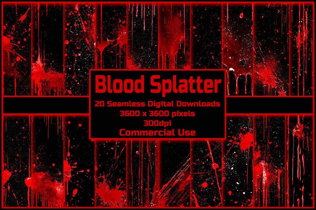 Blood Splatter Seamless Pattern Digital Download Tile Background Horror ...