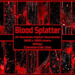Blood Splatter Seamless Pattern Digital Download Tile Background Horror ...