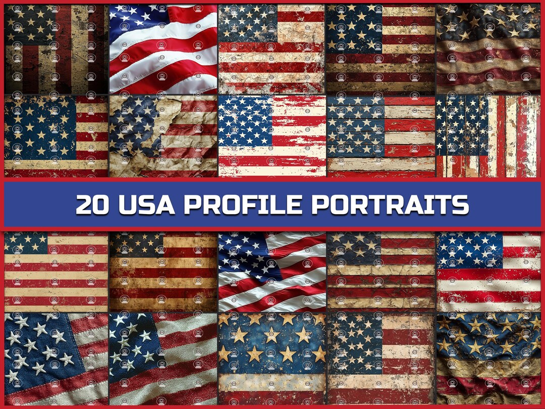 American Flag 20 Digital Download Patriotic Profile Logos, High ...