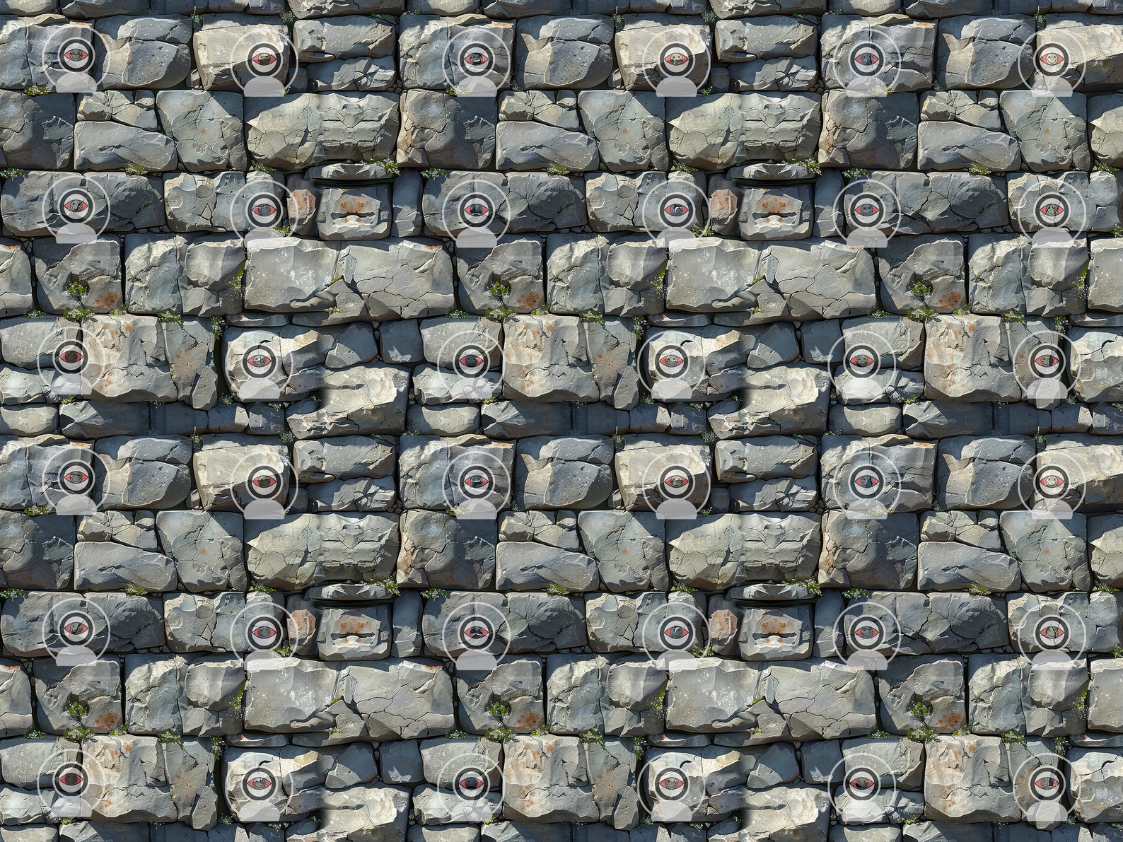 Stone Wall Seamless Pattern Digital Download Tile Background Rustic Stone Wallpaper Commercial ...