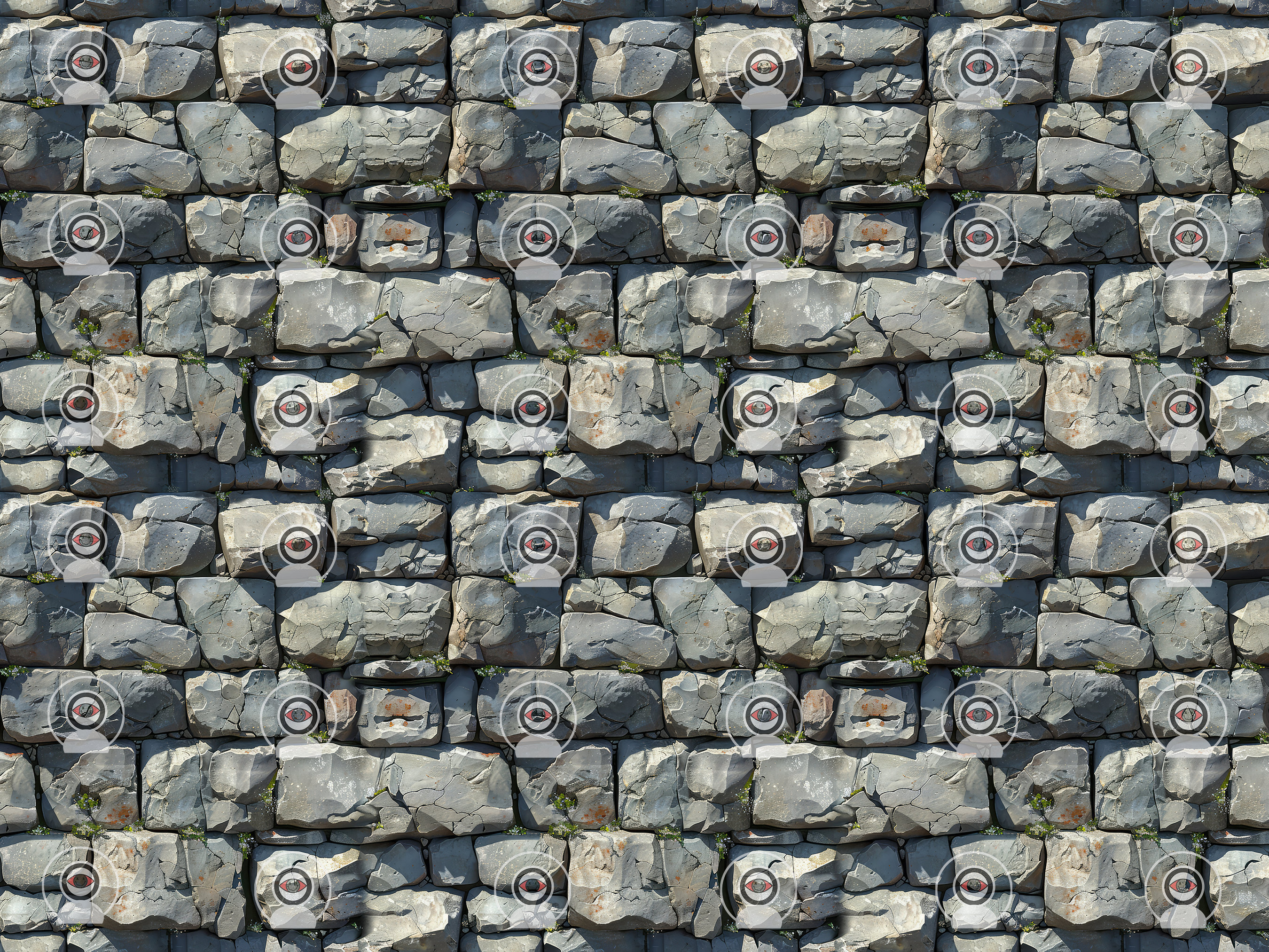 Stone Wall Seamless Pattern Digital Download Tile Background Rustic ...
