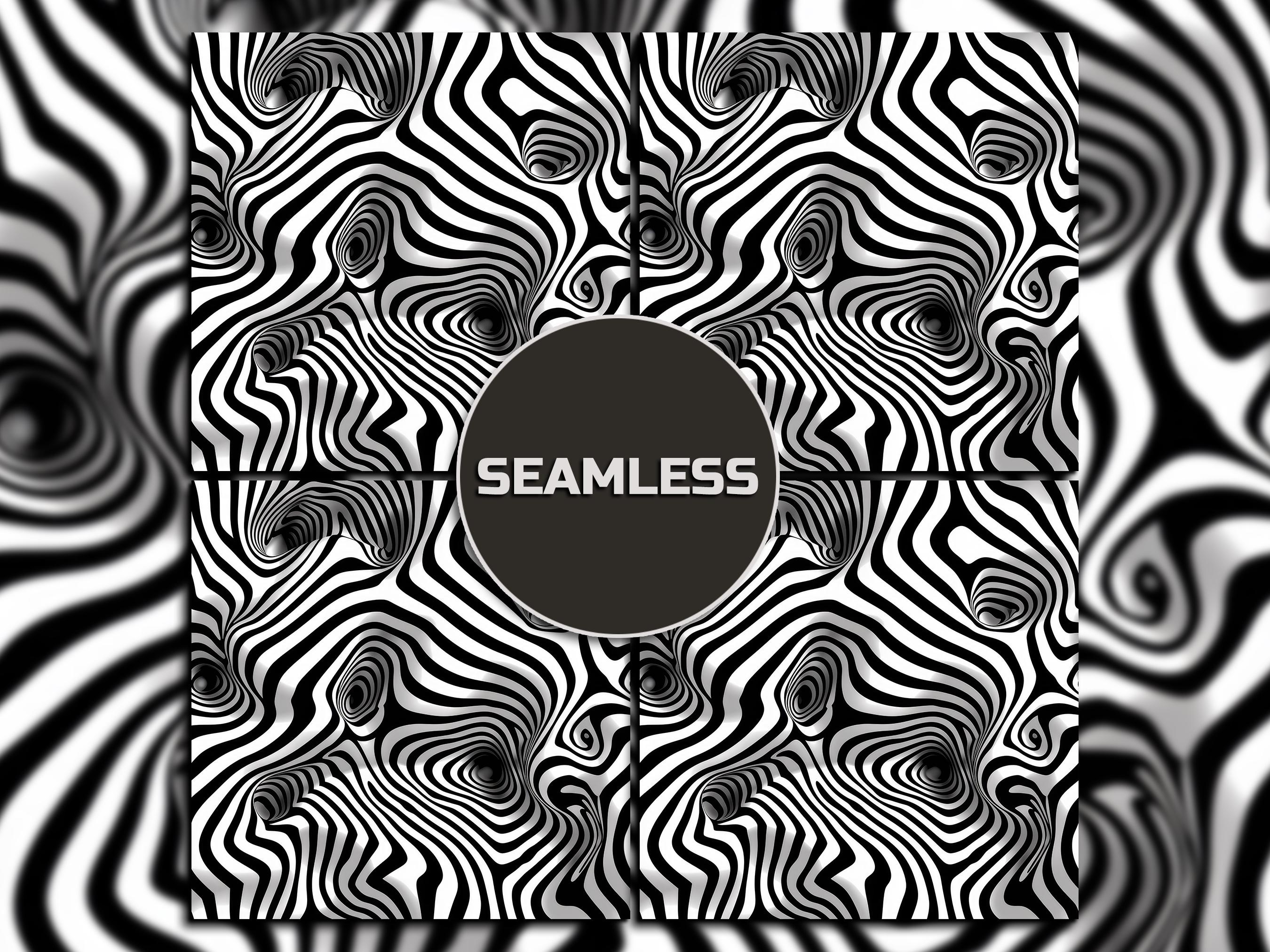 Trippy Black & White Seamless Pattern Digital Download Tile Background ...