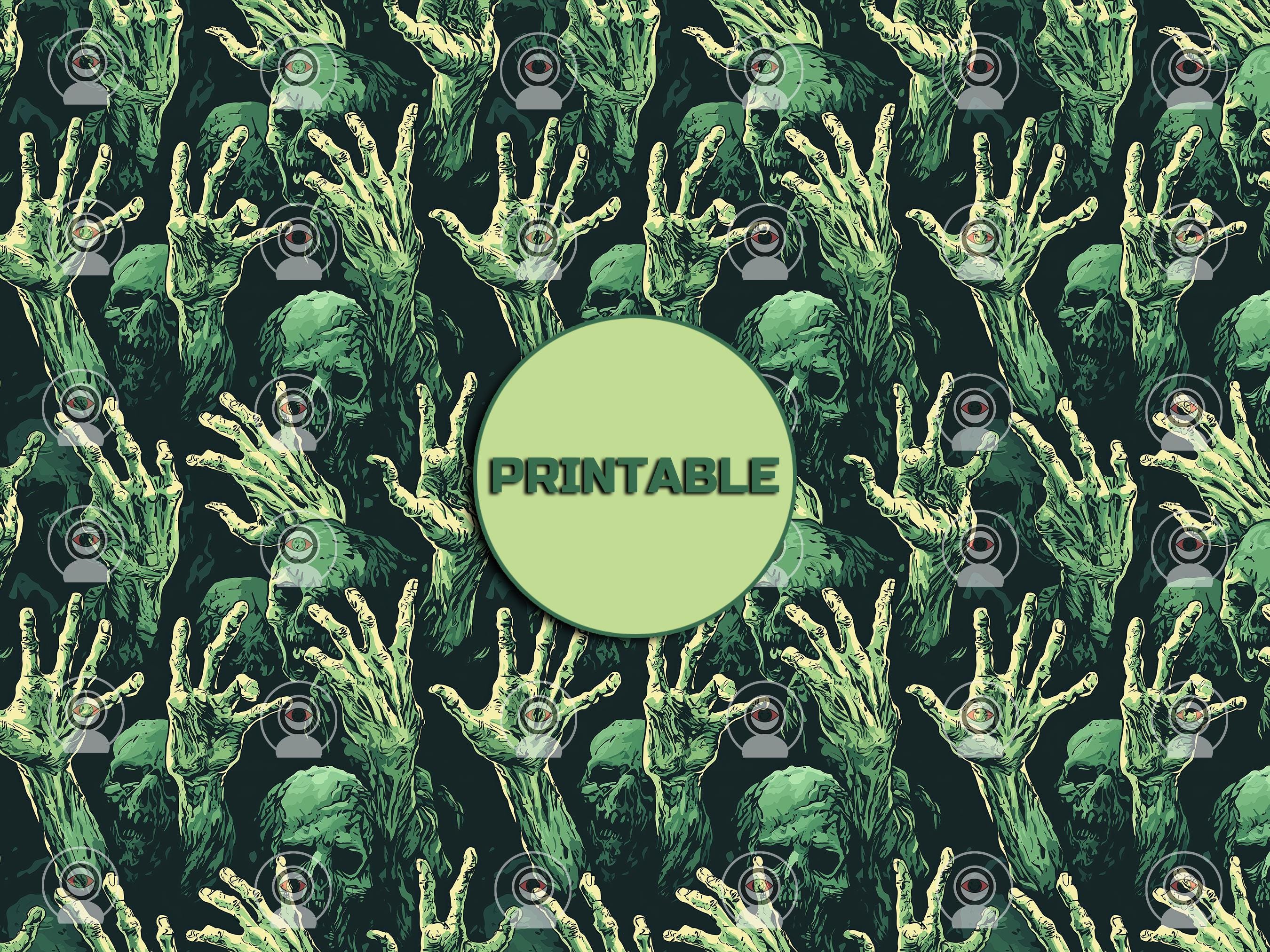 Horror Hands Seamless Pattern Digital Download Tile Background ...