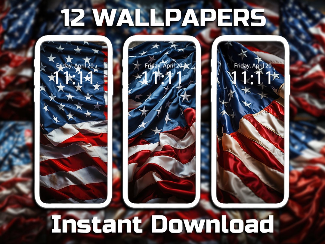 American Flag Phone Wallpaper 12 Digital Download Backgrounds Patriotic ...