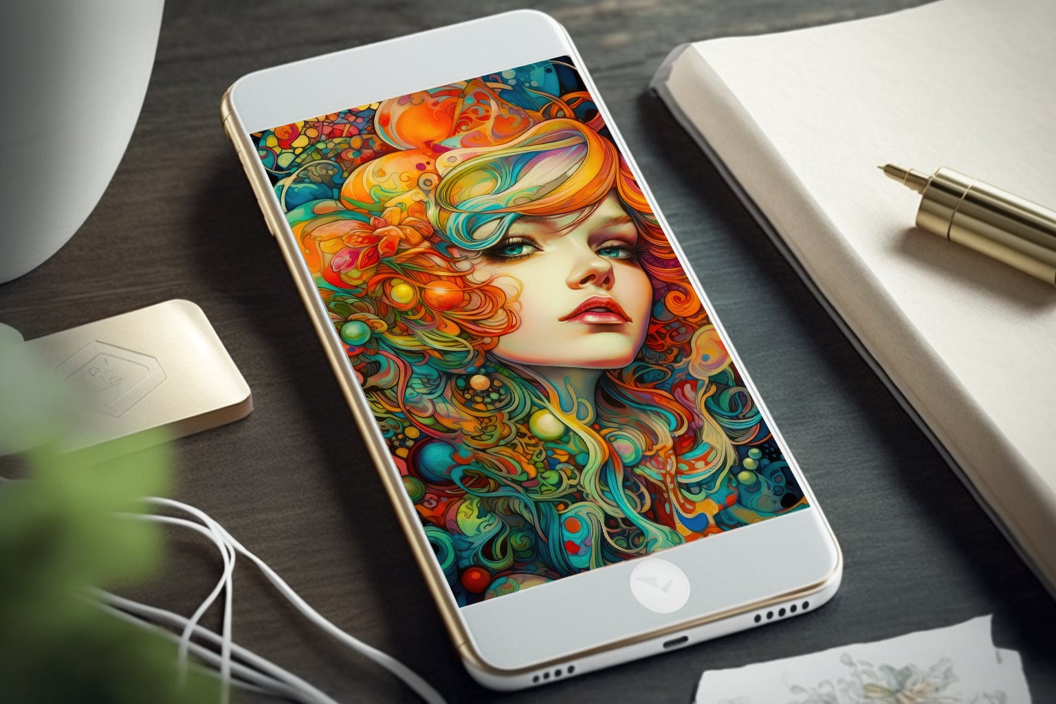 Vintage Pin-up Girl Phone Wallpaper 8 Digital Download Backgrounds ...