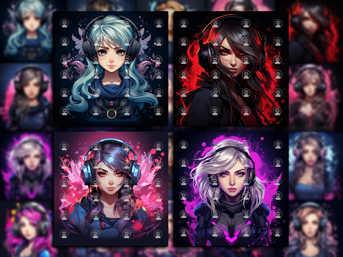 Epic Girl Gamer 20 Digital Download Gaming Profile Logos, High ...