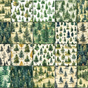 Evergreen Tree Seamless Pattern Digital Download Tile Background Pine ...