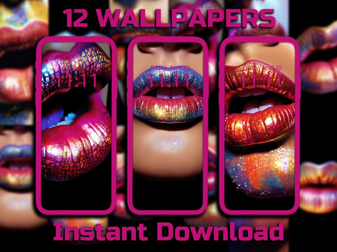 Sexy Lips Phone Wallpaper 12 Digital Download Backgrounds Glamour ...