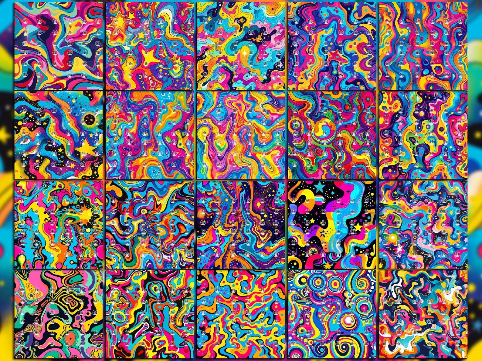 Trippy Pop Art Seamless Pattern Digital Download Tile Background ...