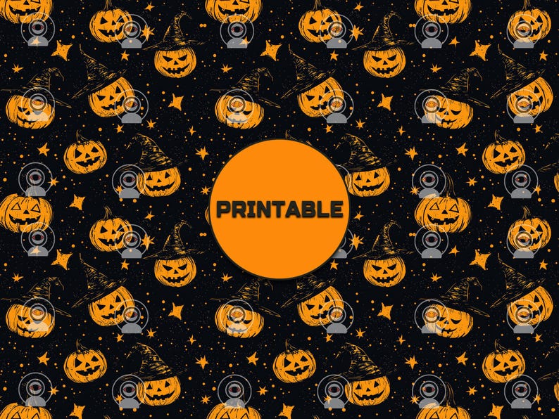 Jack-o-lantern Seamless Pattern Digital Download Tile Background ...
