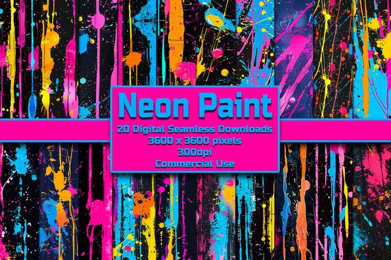 Neon Paint Splatters Wallpaper