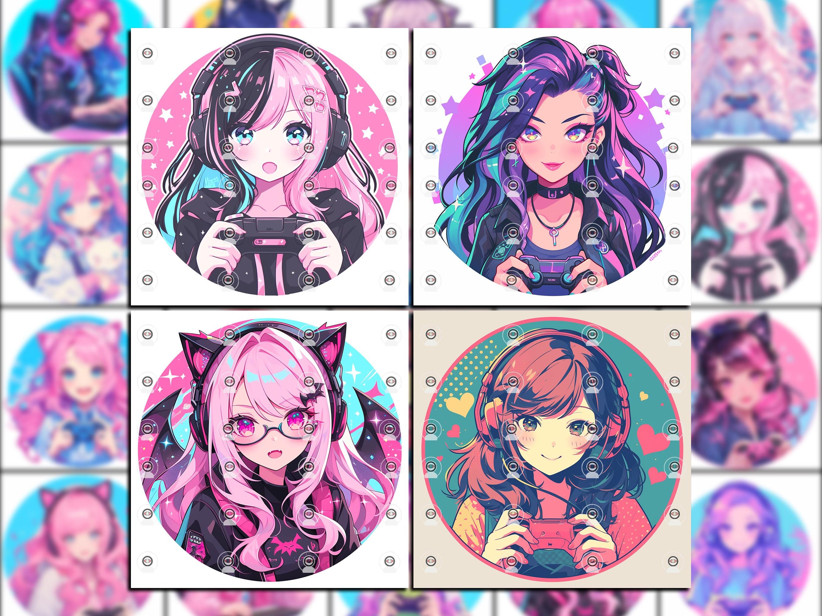 Anime Girl Gamer 20 Digital Download Gaming Profile Logos, High ...