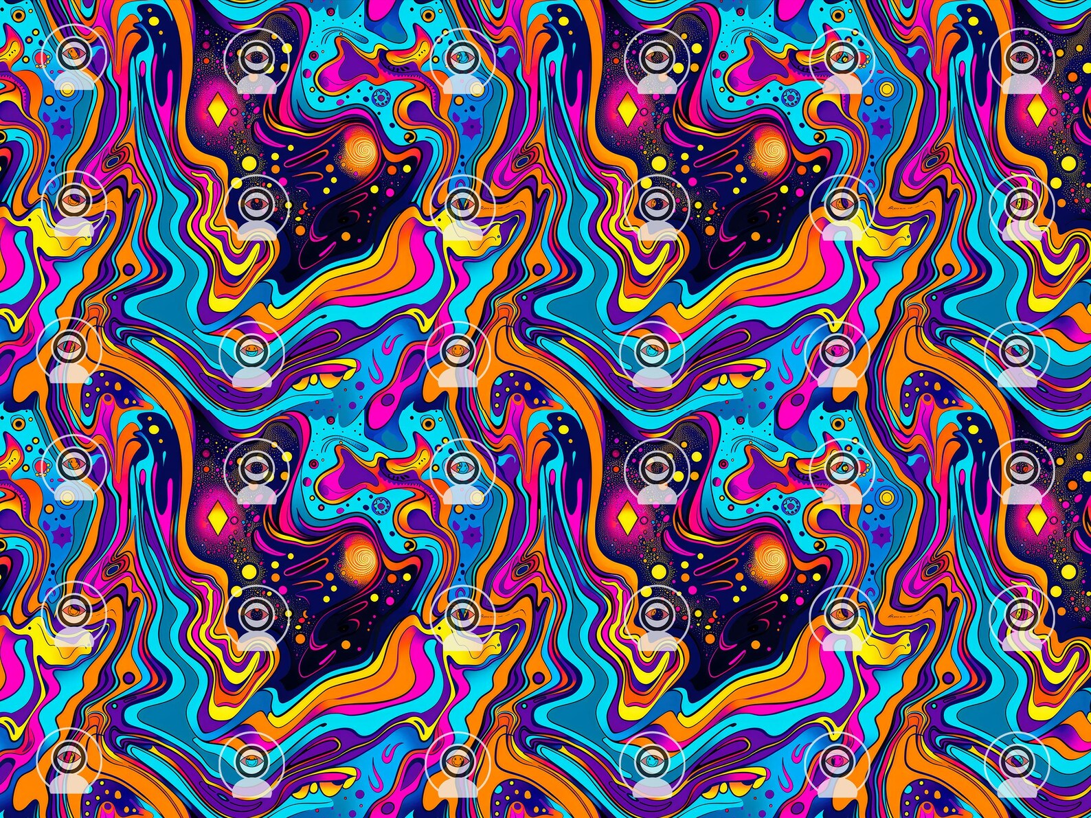 Trippy Pop Art Seamless Pattern Digital Download Tile Background ...