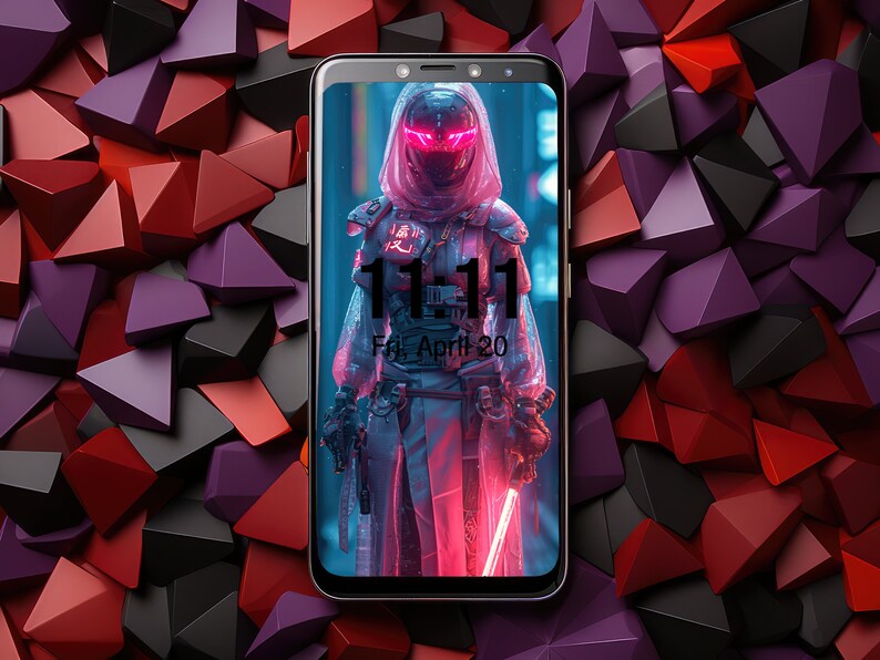 Cyberpunk Samurai Phone Wallpaper 8 Digital Download Backgrounds ...