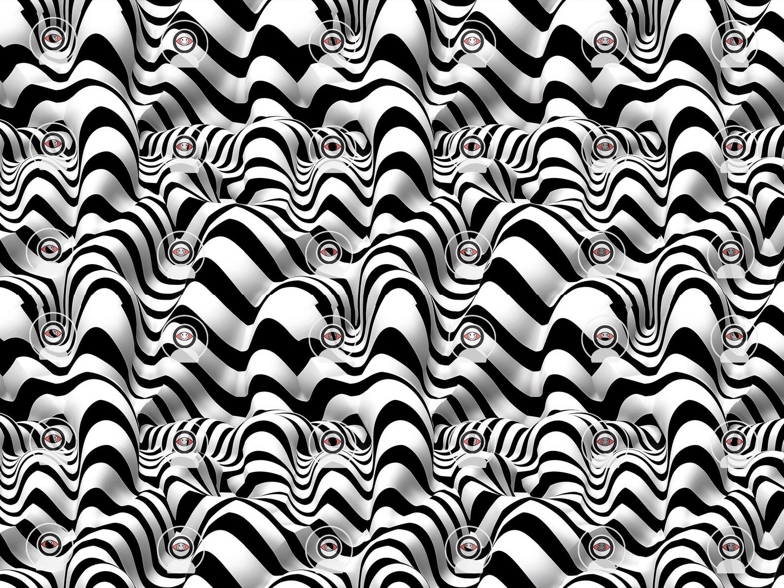 Trippy Black & White Seamless Pattern Digital Download Tile Background ...