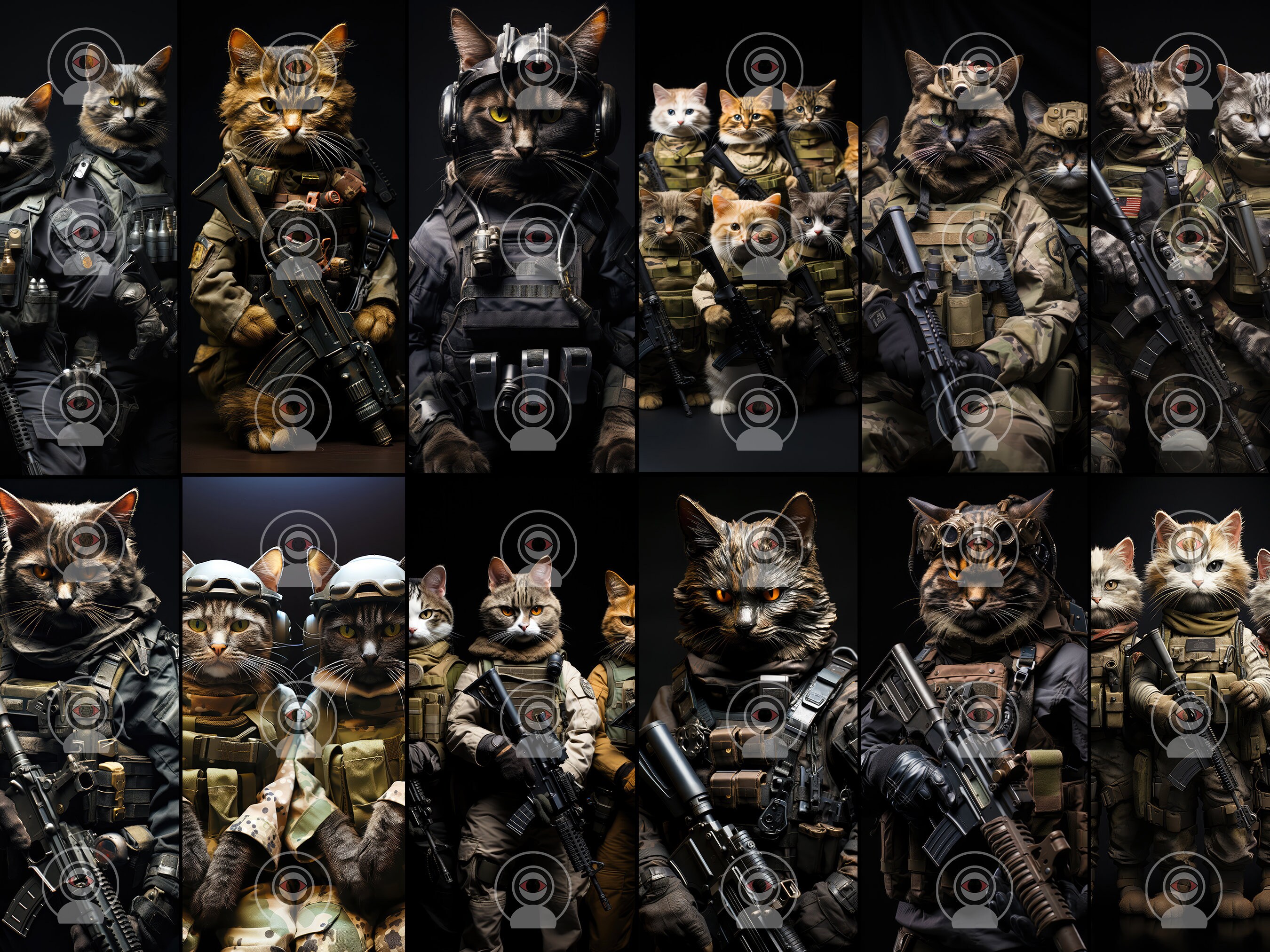 Military Cats Phone Wallpaper 12 Digital Download Backgrounds Combat ...