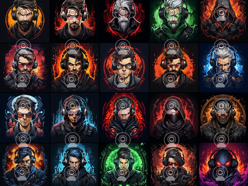 Epic Male Gamer 20 Digital Download Gaming Profile Logos, High ...