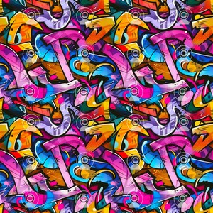 Urban Graffiti Seamless Pattern Digital Download Tile Background ...