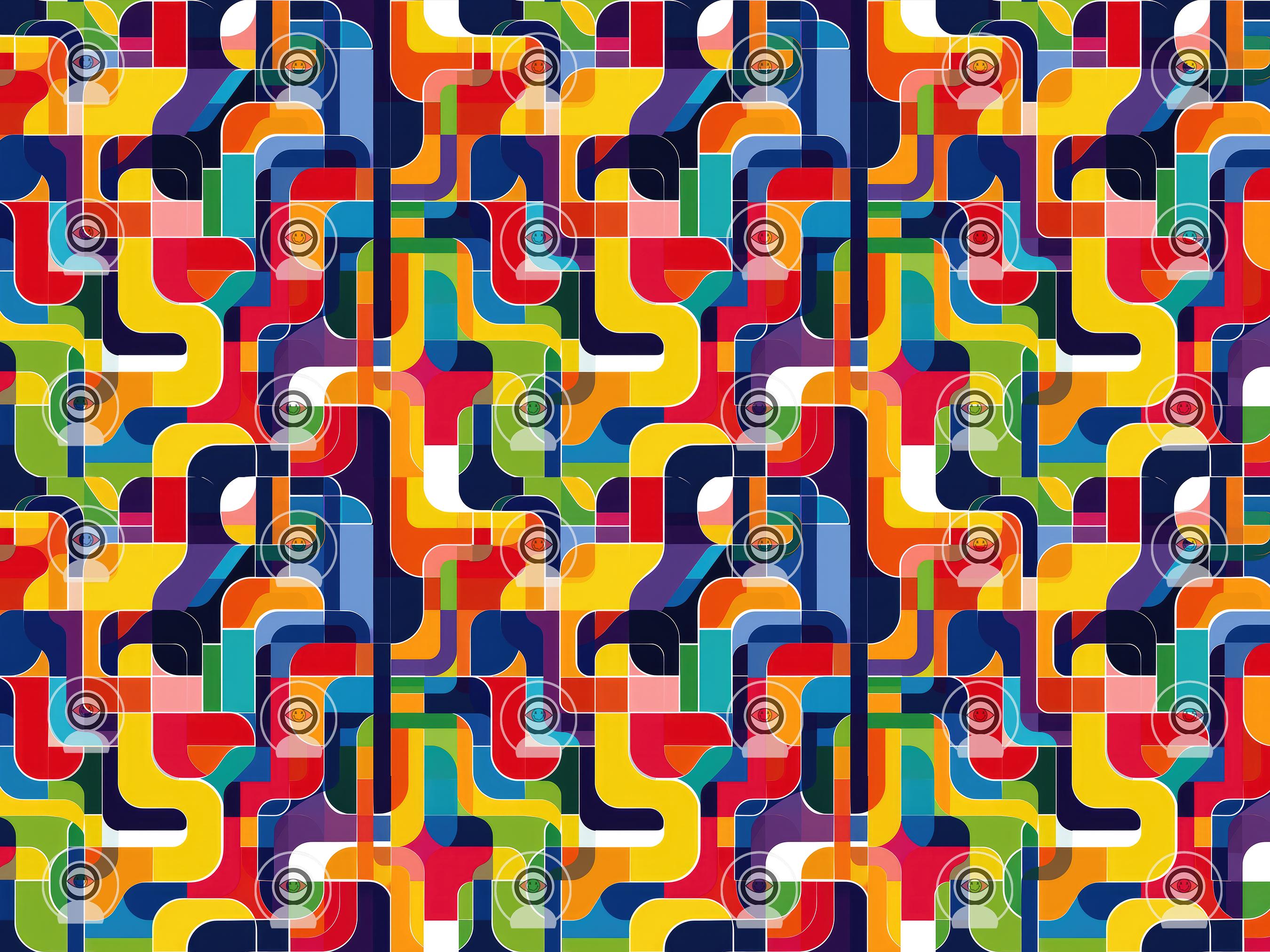 Retro Geometry Seamless Pattern Digital Download Tile Background ...