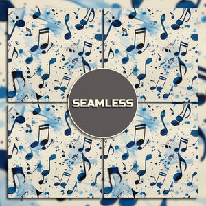 Musical Notes Seamless Pattern Digital Download Tile Background Music ...