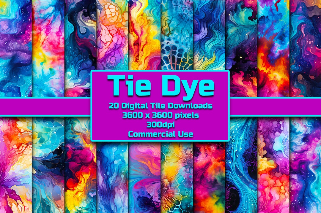 Tie Dye Seamless Pattern Groovy Digital Download Psychedelic Tile ...