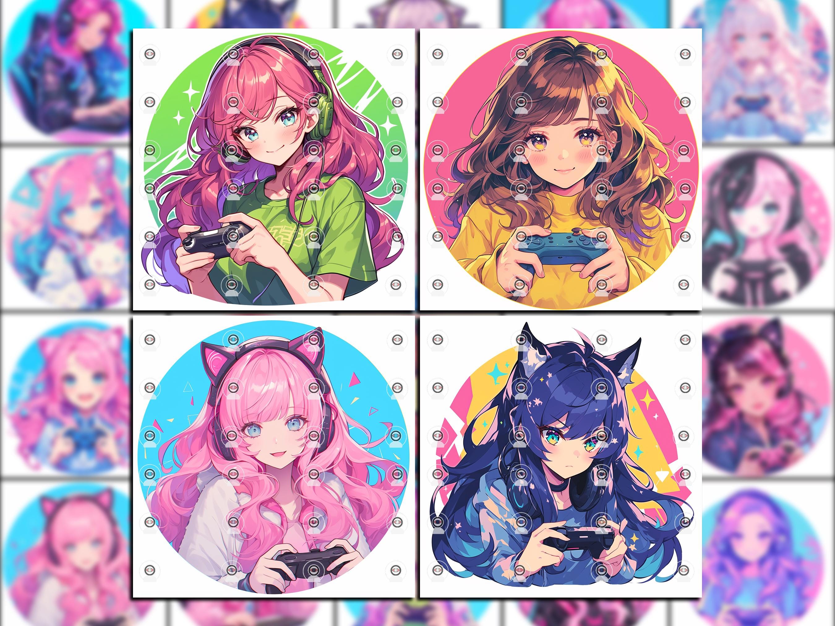 Anime Girl Gamer 20 Digital Download Gaming Profile Logos, High ...